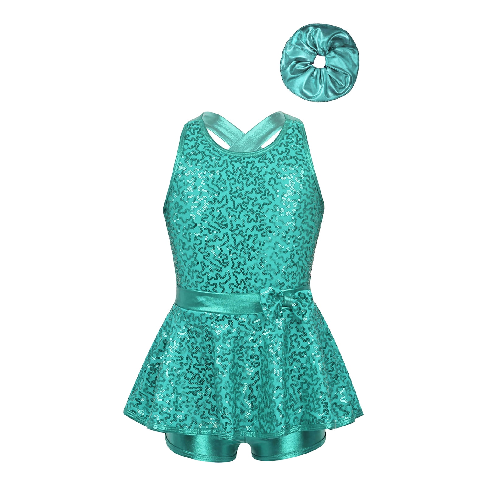 Alvivi Kids Girls Shiny Sequins Unitards Hip-Hop Jazz Latin Dance Dress ...