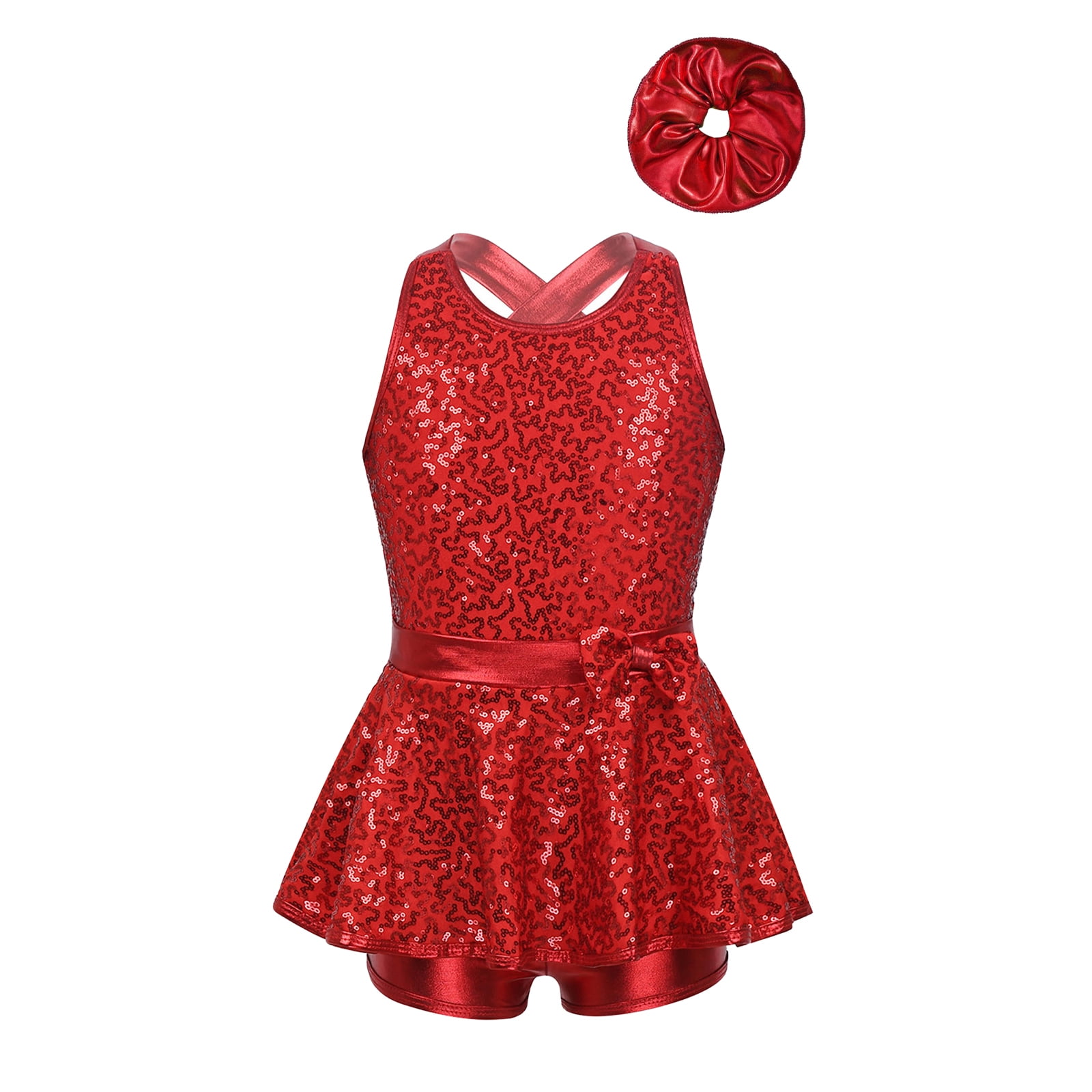 Alvivi Kids Girls Shiny Sequins Unitards Hip-Hop Jazz Latin Dance Dress ...