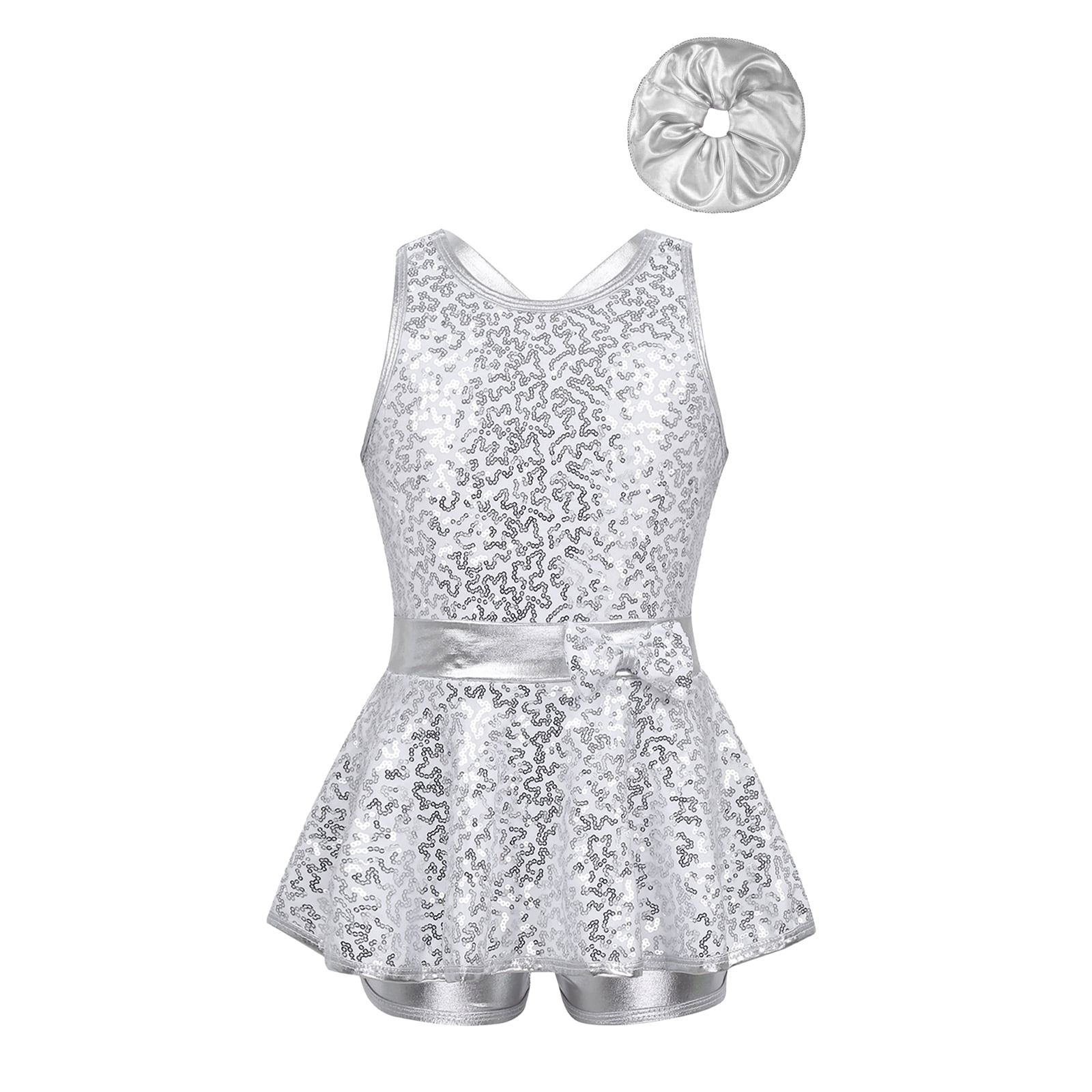 Alvivi Kids Girls Shiny Sequins Unitards Hip-Hop Jazz Latin Dance Dress ...