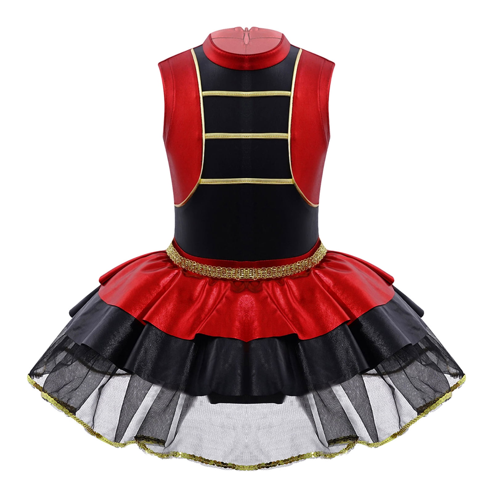 Alvivi Kids Girls Sleeveless Dance Jumpsuit with Layered Mesh Tutu ...