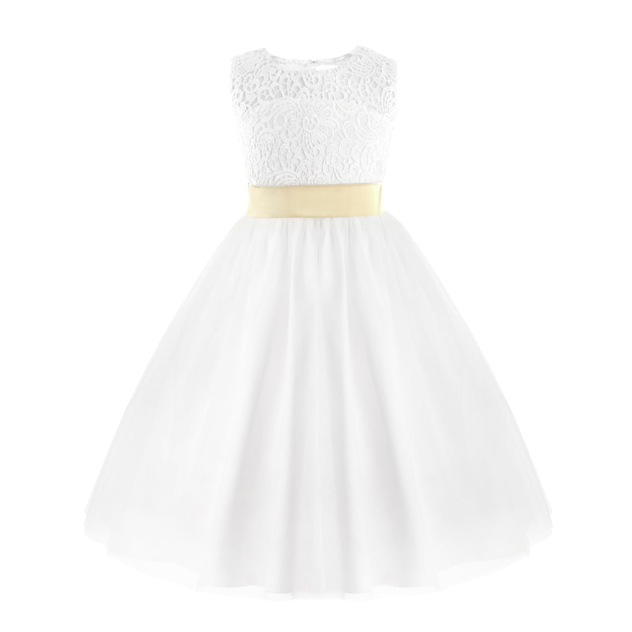 Alvivi Kids Girls Sleeveless Lace Princess Dress Wedding Pageant Forma ...