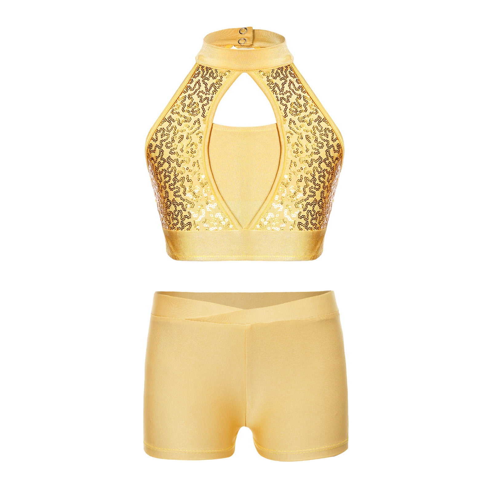Alvivi Kids Girls Sparkle Dance Performance Outfits Sleeveless Sports ...