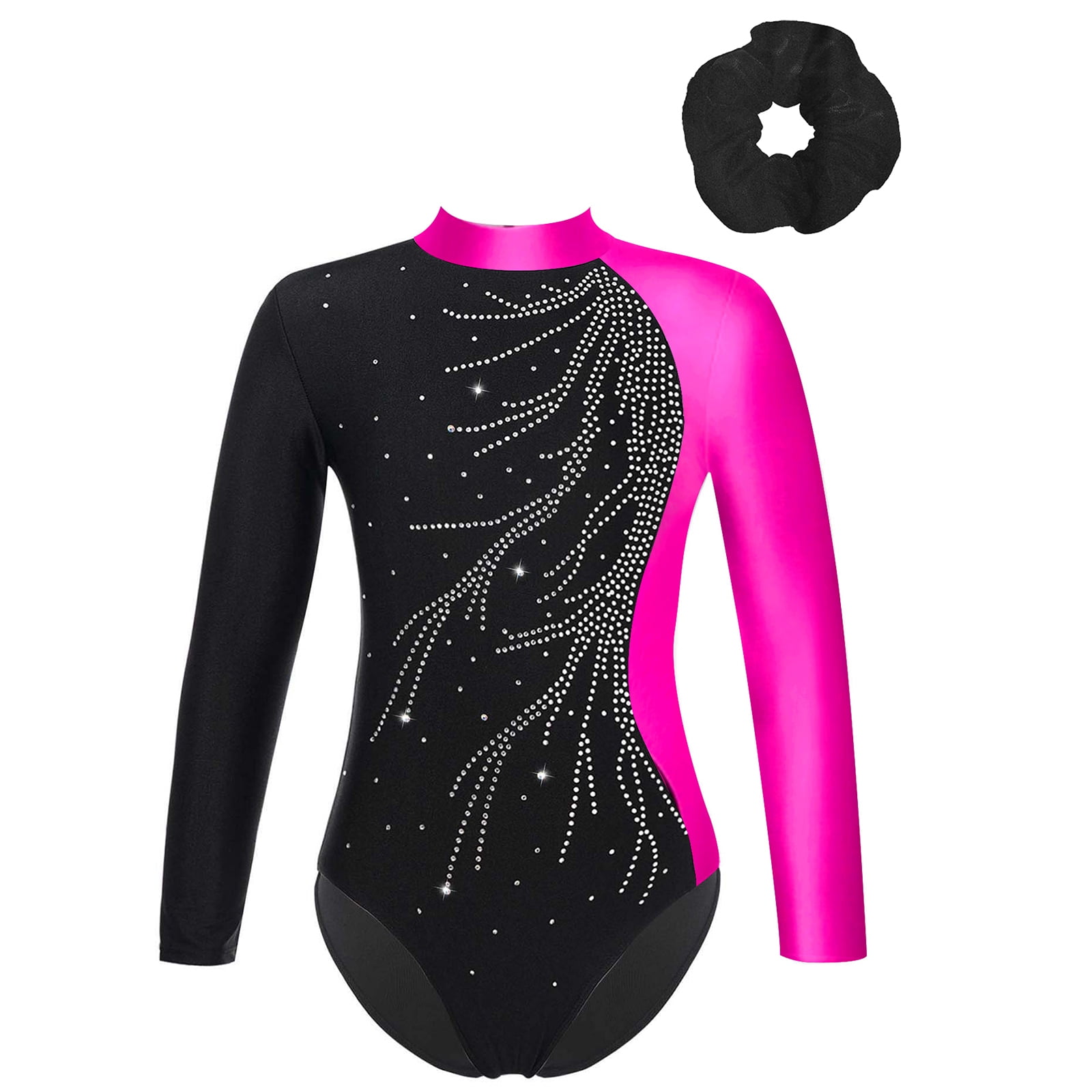 Alvivi Kids Girls Sparkle Long Sleeve Leotard Ballet Dance Gymnastics ...