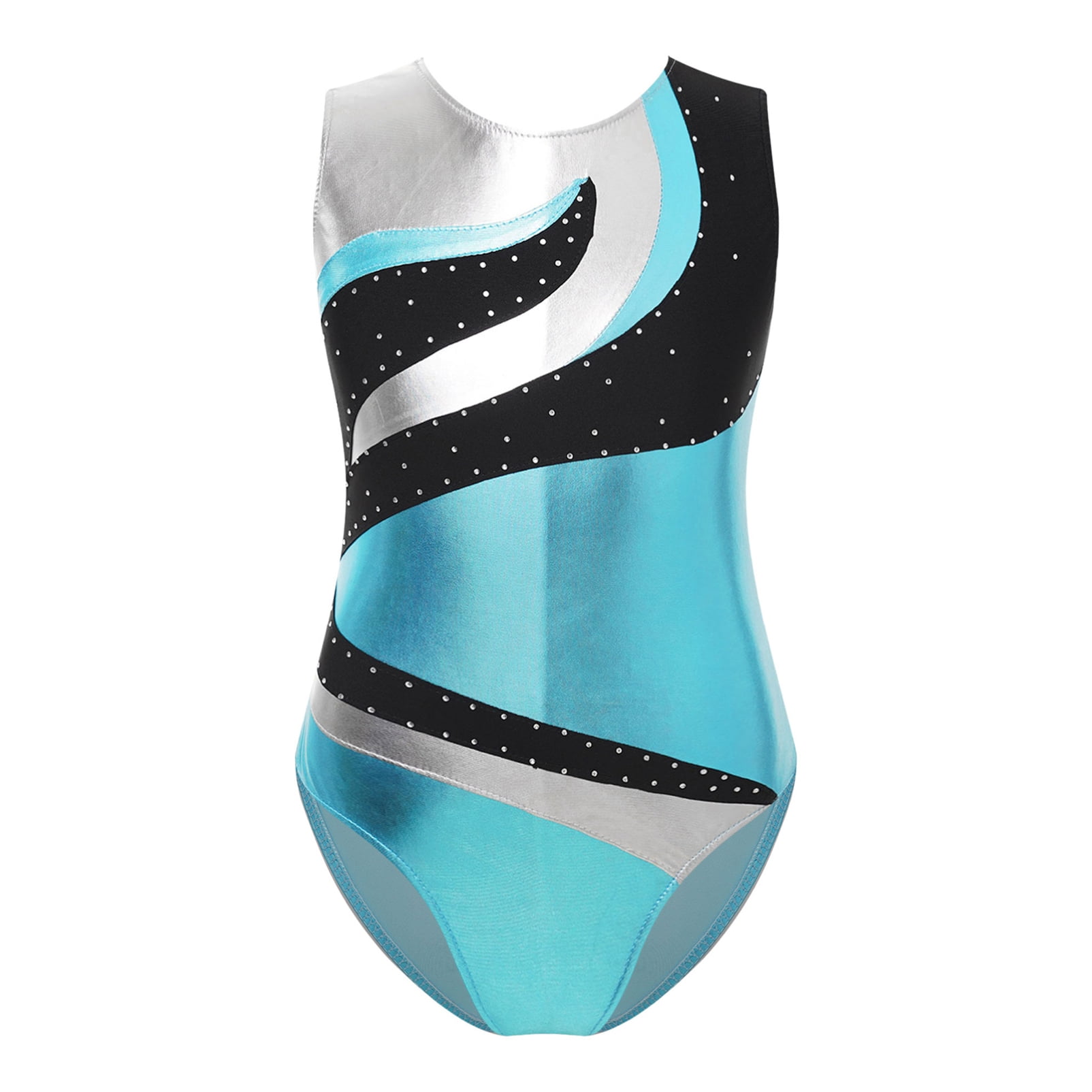 Alvivi Kids Girls Sparkly Gymnastics Workout Leotard Sleeveless Ballet ...