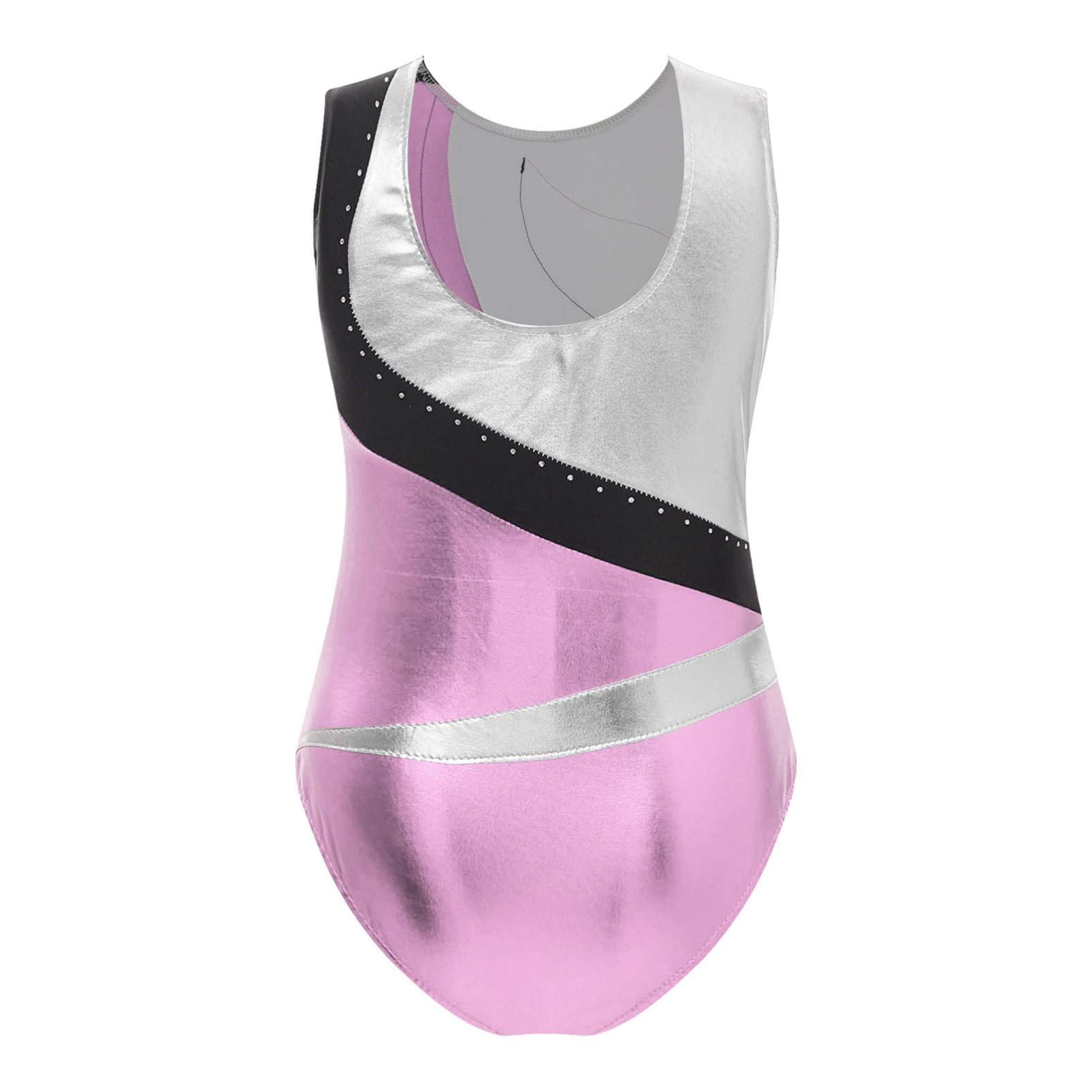 Alvivi Kids Girls Sparkly Gymnastics Workout Leotard Sleeveless Ballet ...