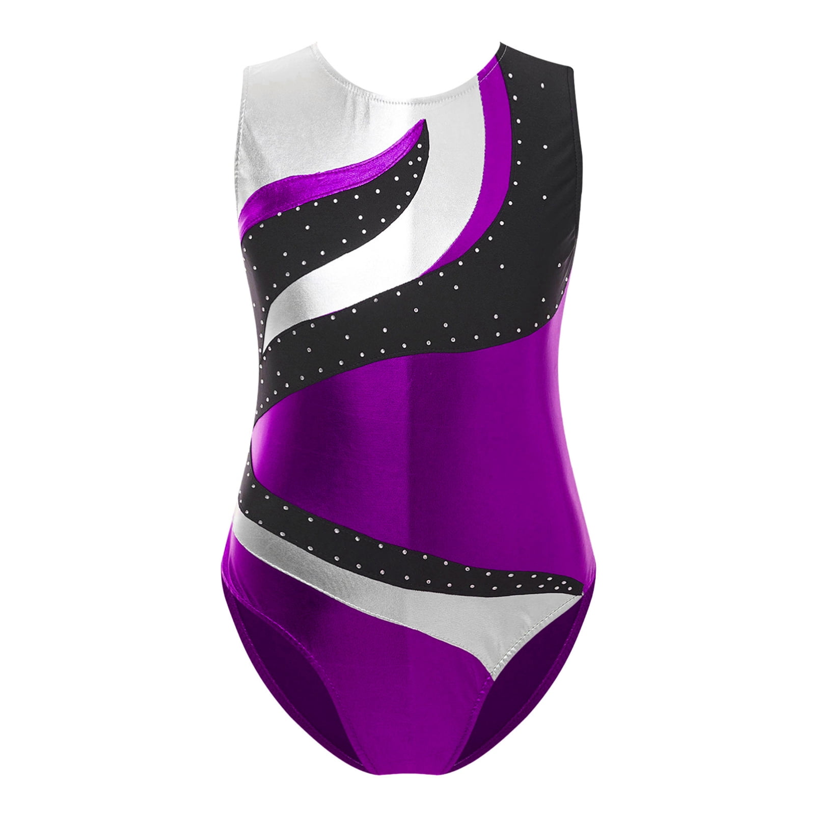 Alvivi Kids Girls Sparkly Gymnastics Workout Leotard Sleeveless Ballet ...