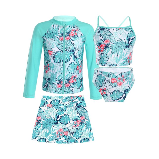Alvivi Kids Girls Swimsuit UPF 50+ 4PCS Rash Guard Swimwear Sunsuits ...
