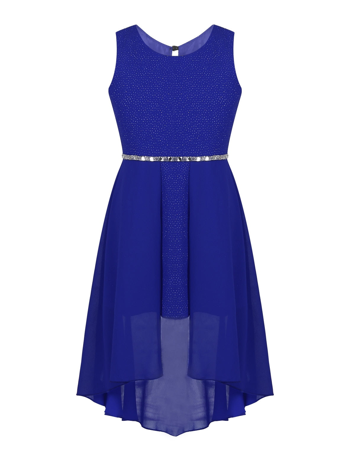 Alvivi Kids Junior Girls Shiny Rhinestone Irregular Flower Girl Dress ...
