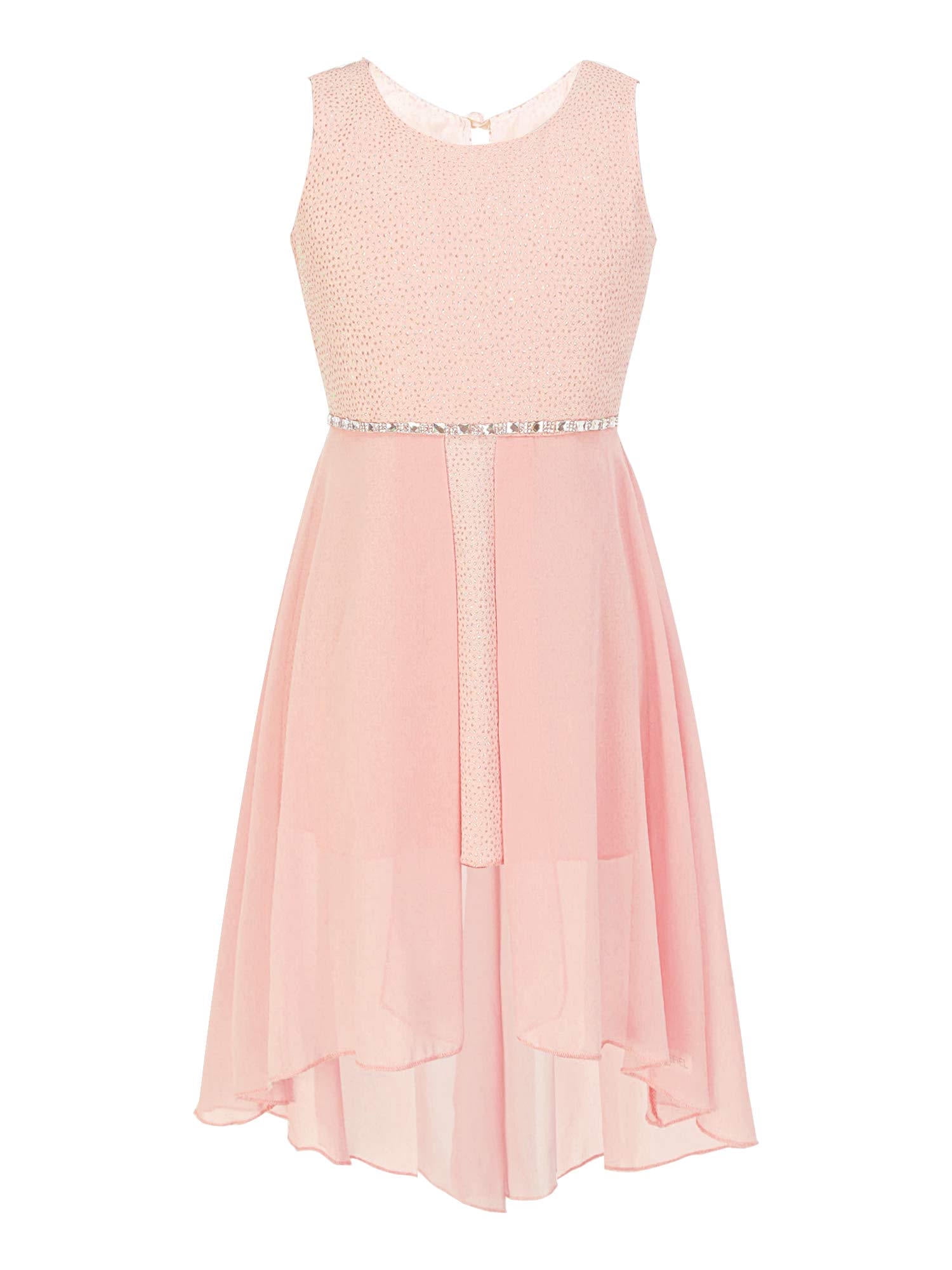 Alvivi Kids Junior Girls Shiny Rhinestone Irregular Flower Girl Dress ...