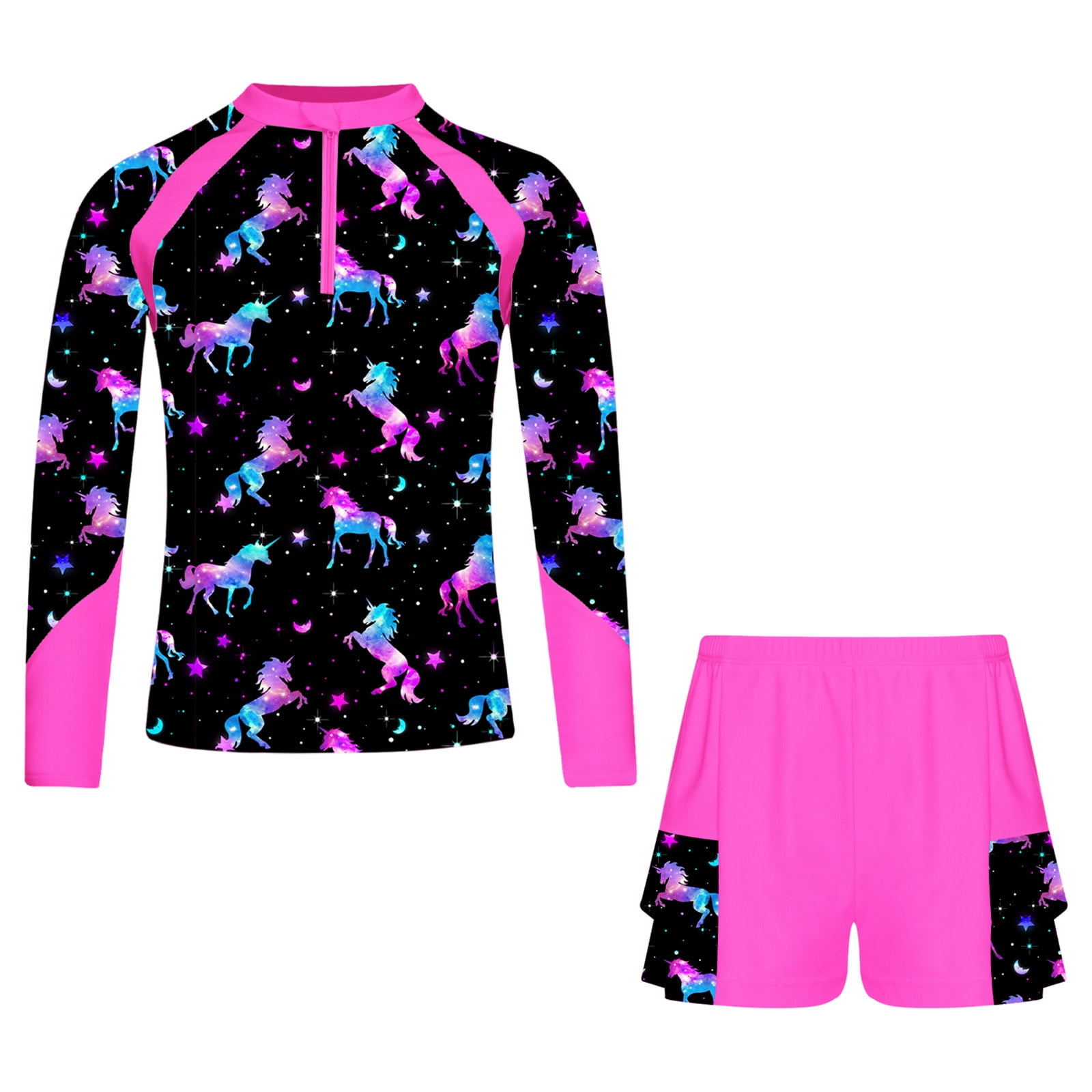 Alvivi Kids Long Sleeve Rash Guard Swimsuit UPF 50+ Swimwear Girls Rash ...