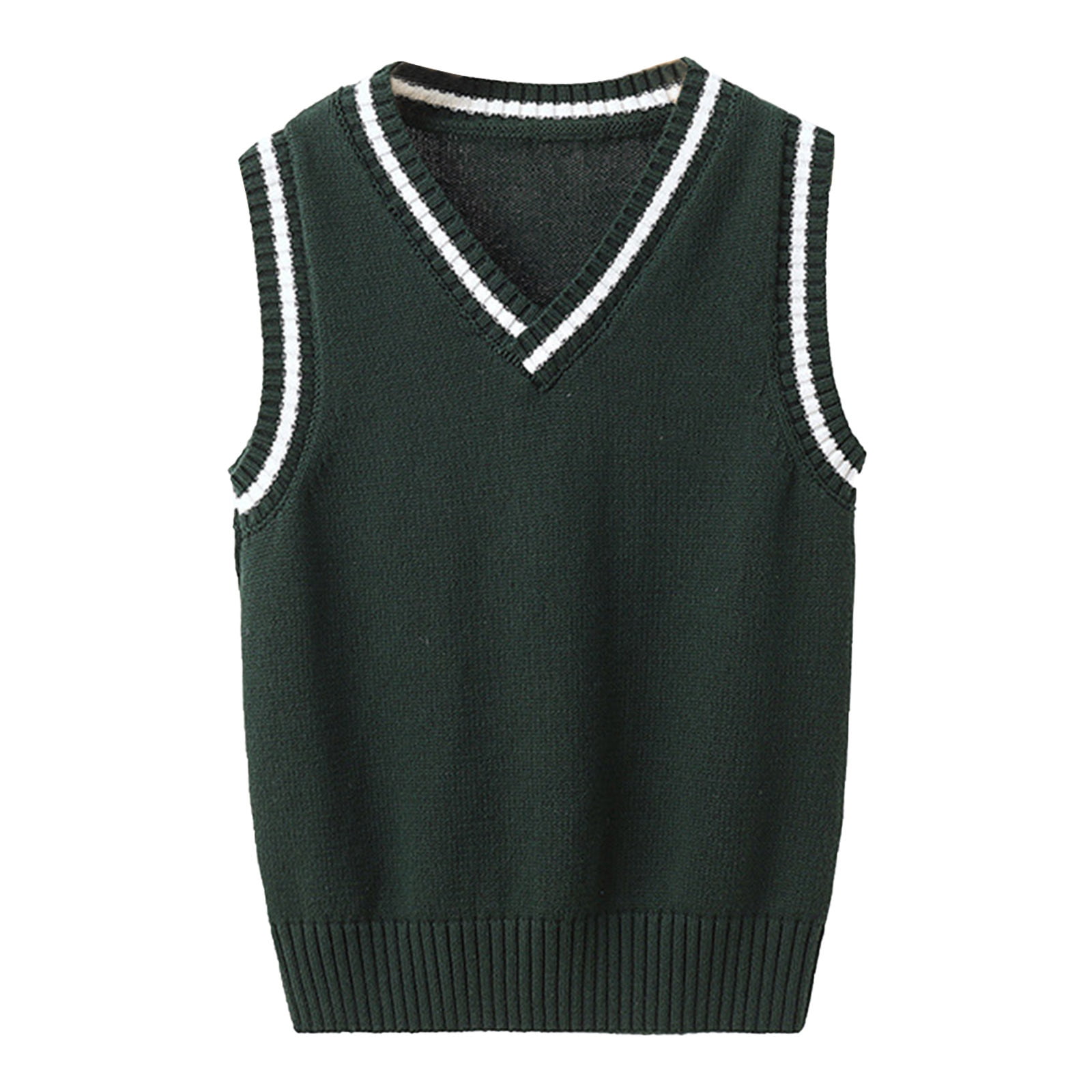 Alvivi Kids V-Neck Knitted Sweater Vest School Uniform Sleeveless Warm ...