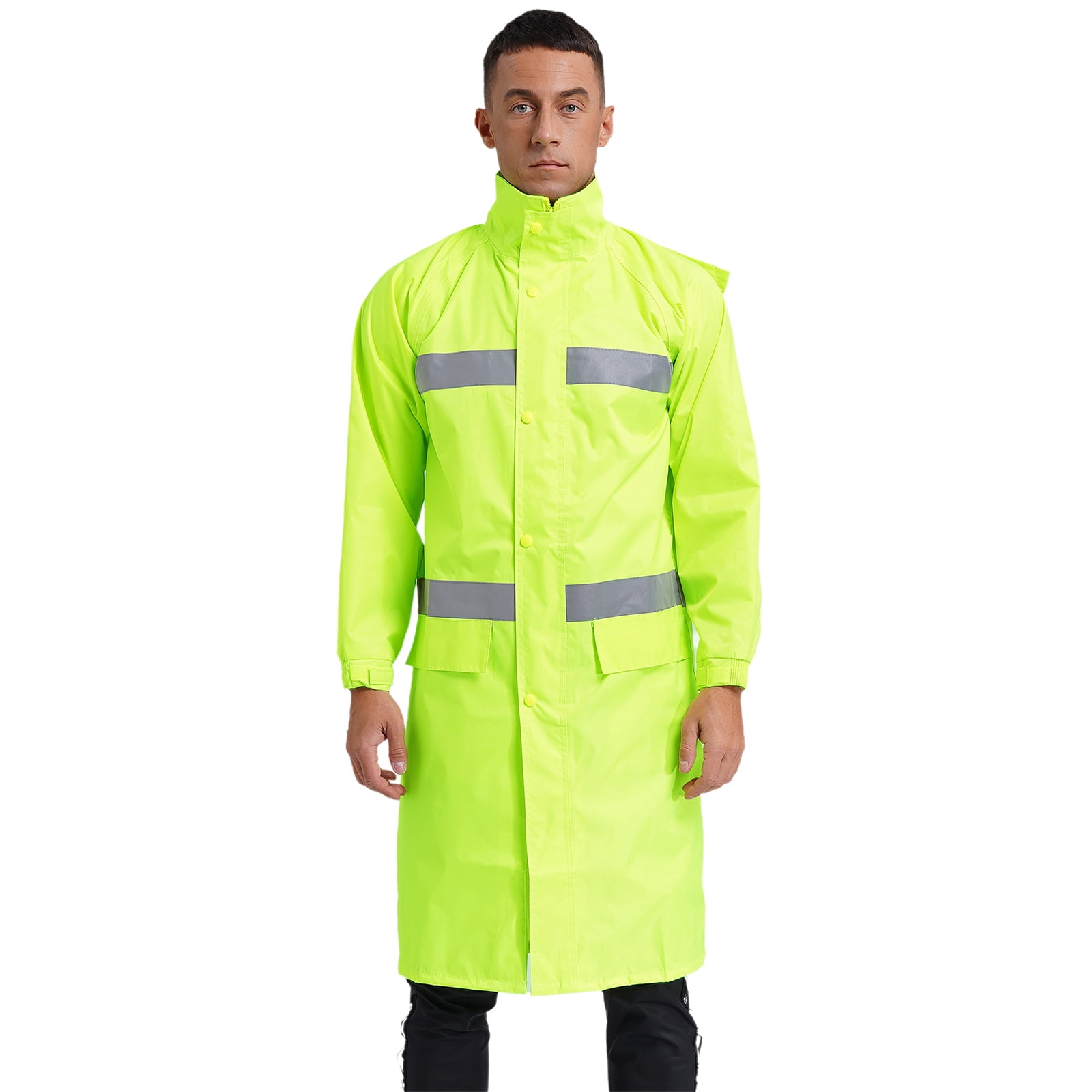 Alvivi Long Raincoat for Men Waterproof Hooded Rain Jacket Lightweight ...