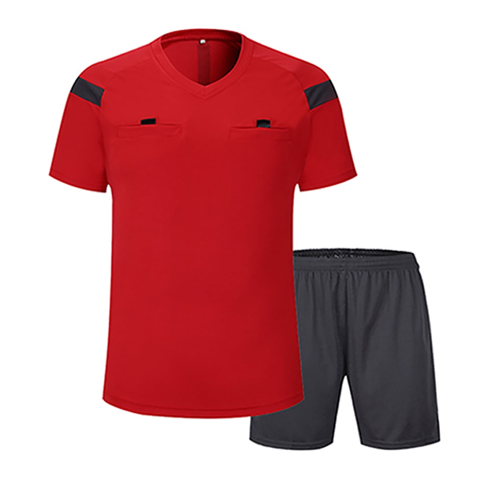 Alvivi Men's Soccer Pro Referee Uniform Short Sleeve Shirt Jersey and ...