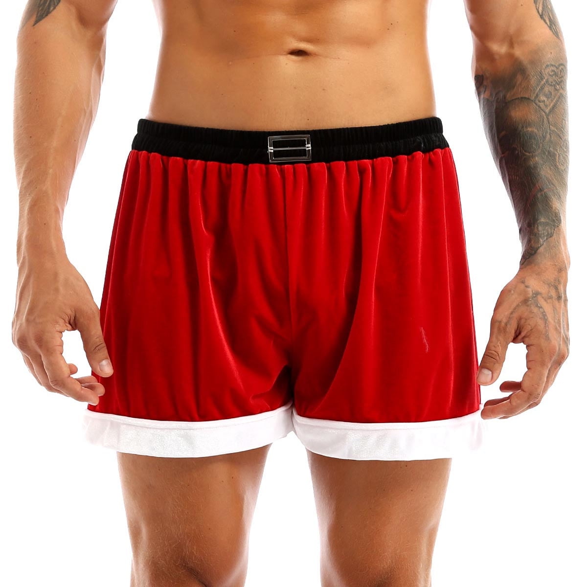 Alvivi Mens Flannel Christmas Boxer Shorts Santa Claus Costume ...