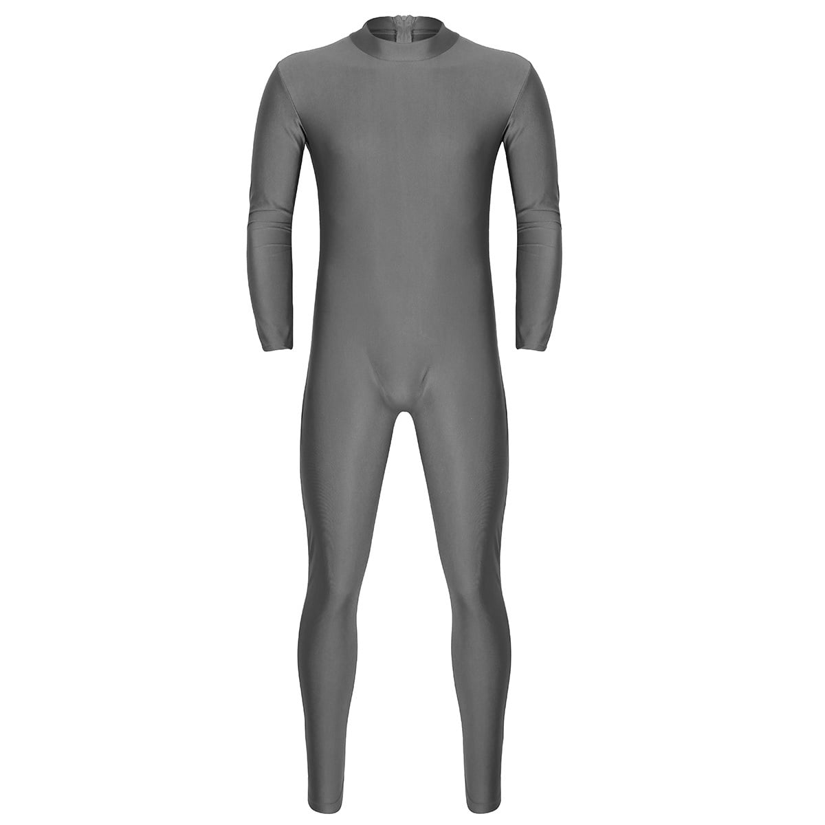 Alvivi Mens Full Spandex Turtleneck Bodysuit Long Sleeve Unitard Zipper ...