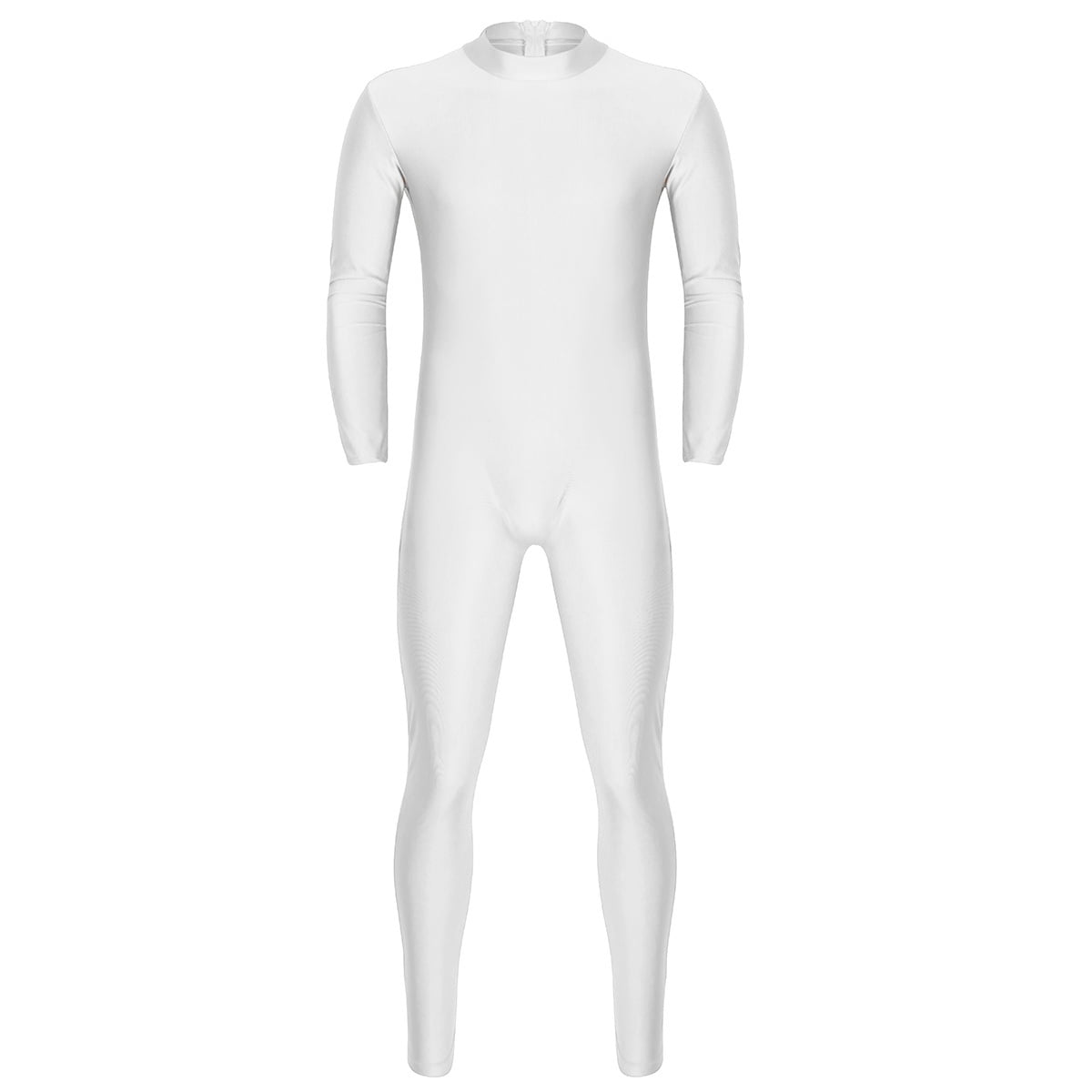 Alvivi Mens Full Spandex Turtleneck Bodysuit Long Sleeve Unitard Zipper ...