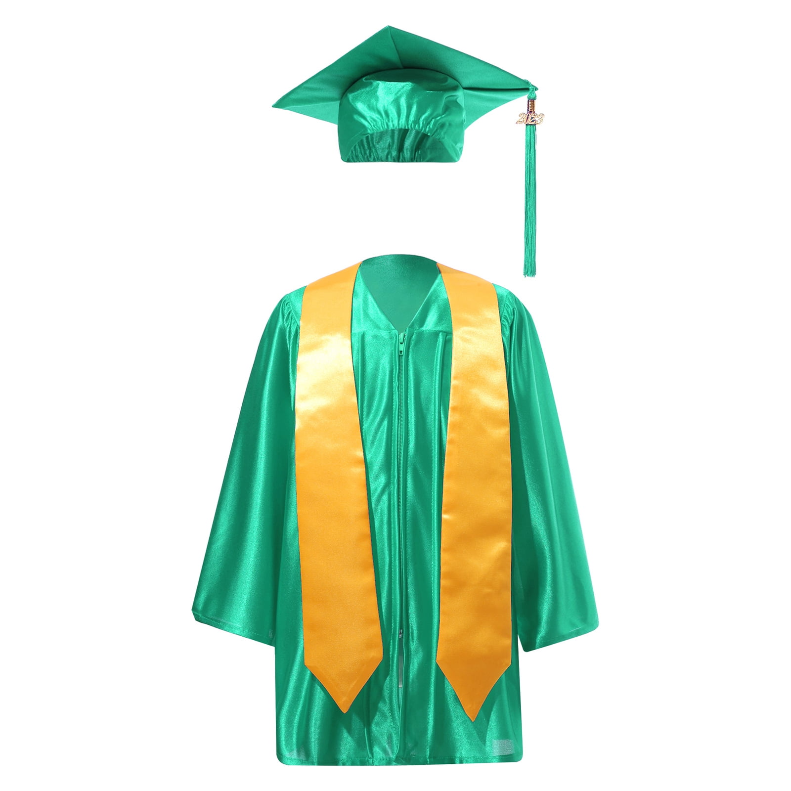 Alvivi Shiny Deluxe Graduation Sets Graduation Cap Gown Set with Tassel ...