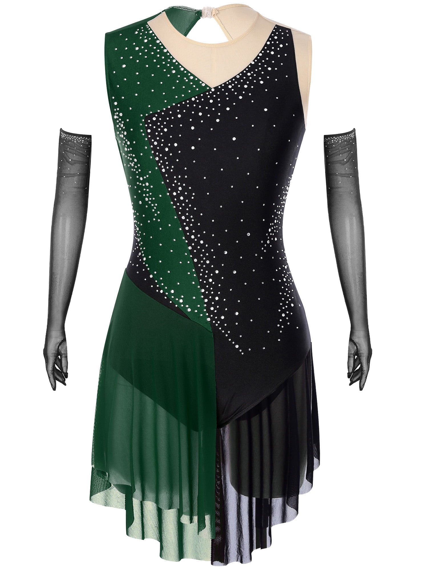 Alvivi Women Rhinestone Latin Tango Rumba Cha Cha Dance Dress ...
