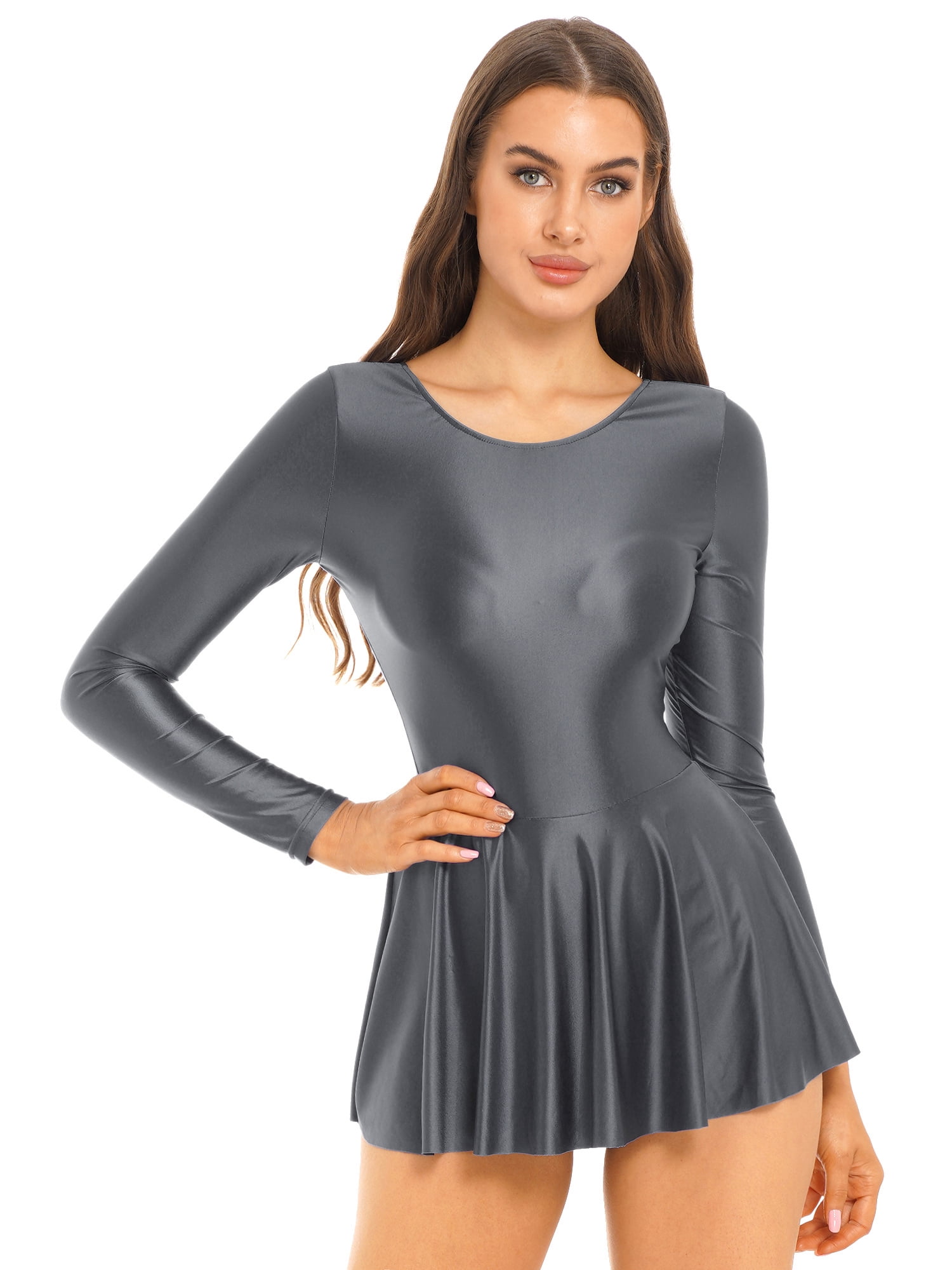 Alvivi Women's Bathing Suit Skirt Sheer Leotard Dress One Piece ...