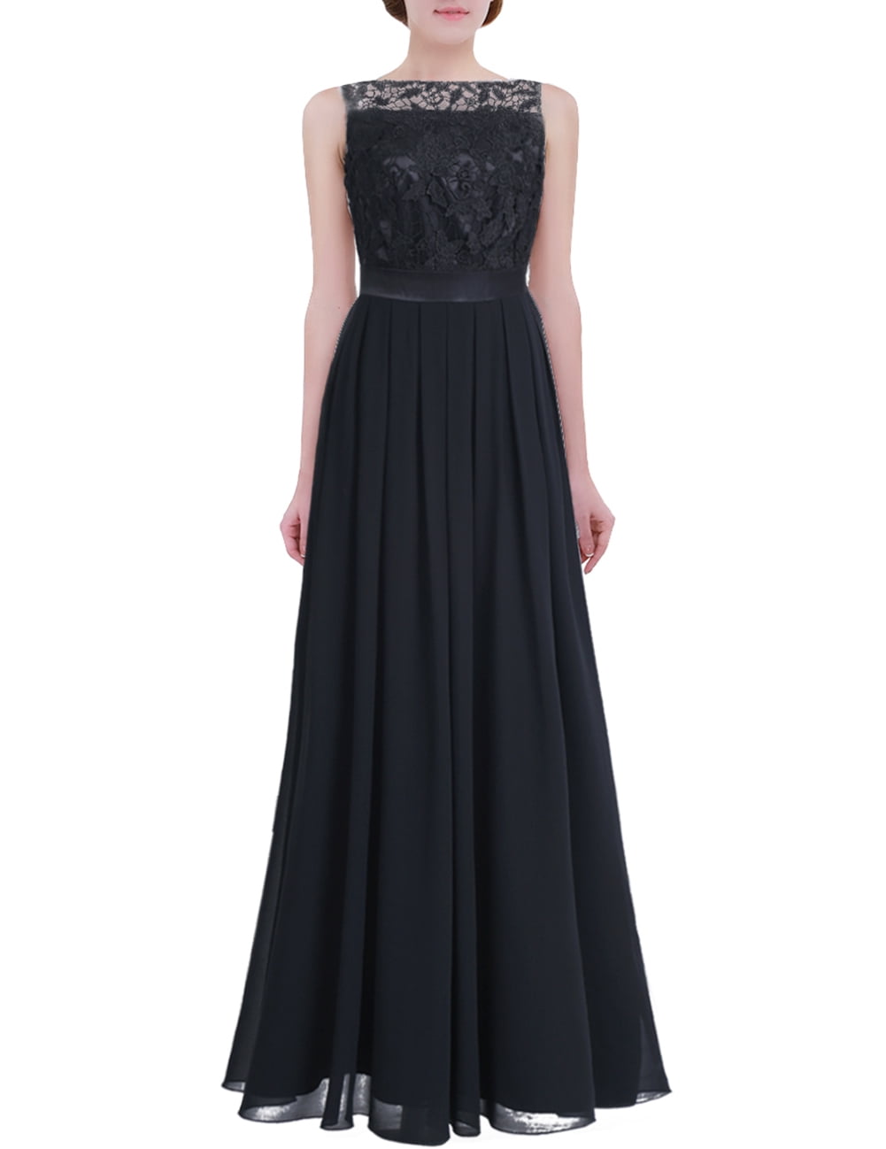 Alvivi Womens Embroidered Chiffon Mesh Splice Wedding Bridesmaid Prom ...