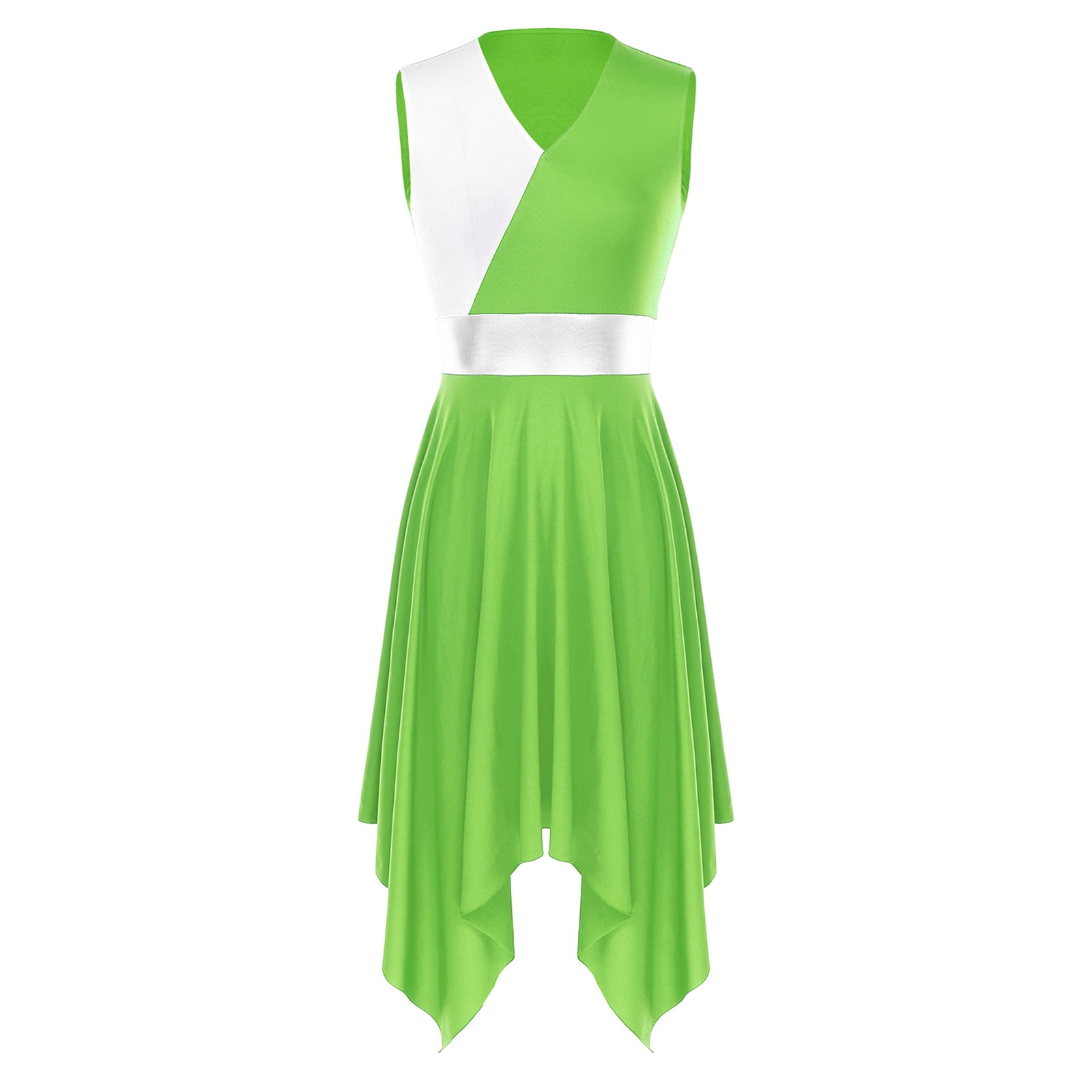 Alvivi Womens Liturgical Praise Dance Worship Irregular Hem Sleeveless