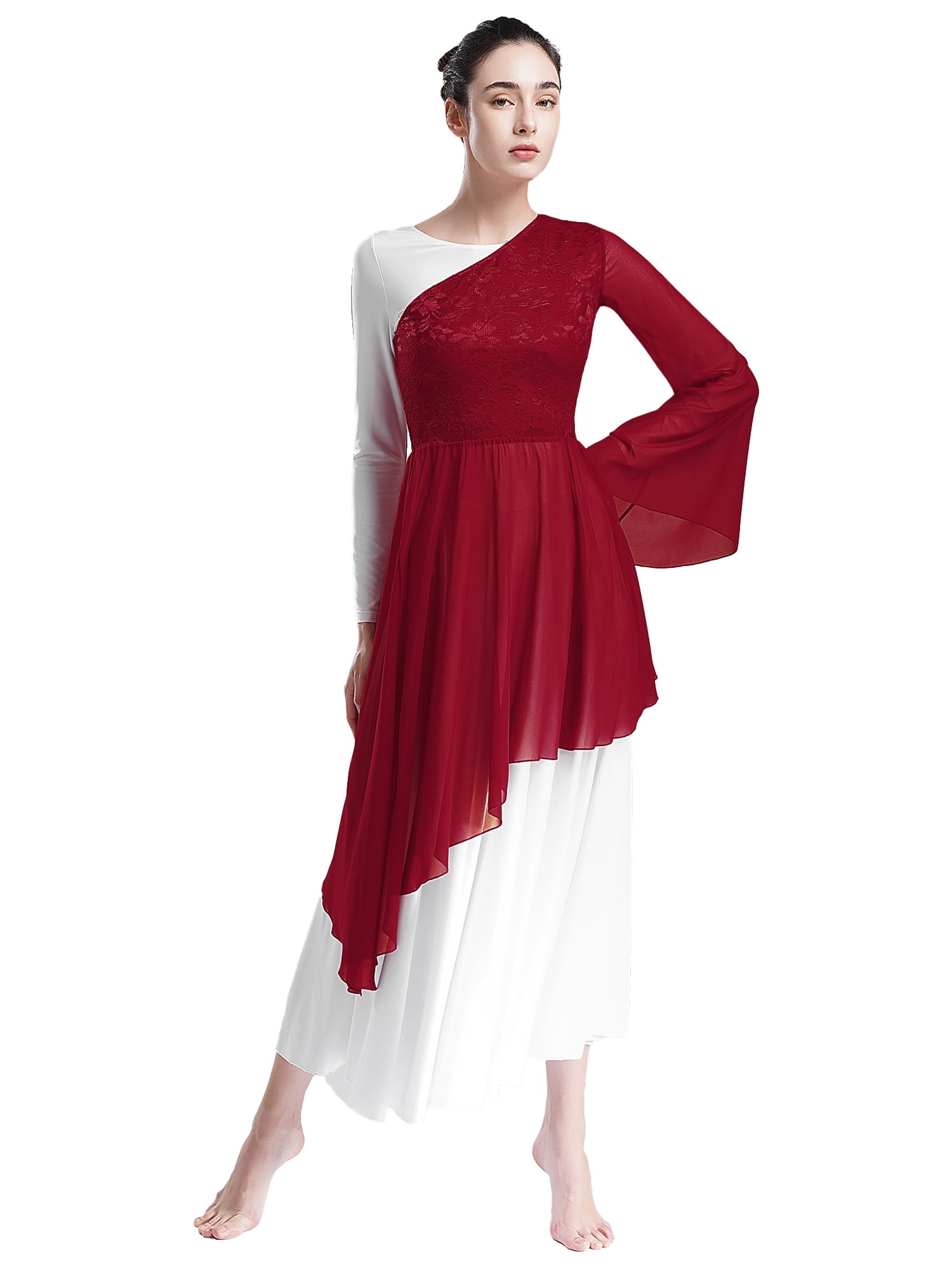 Alvivi Womens Liturgical Praise Worship Dance Tunic One Shoulder ...