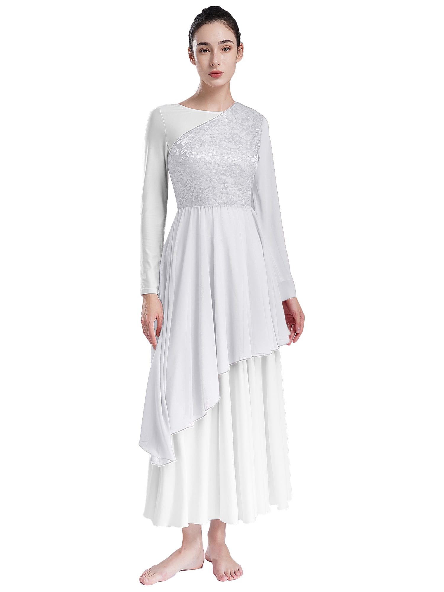 Alvivi Womens Liturgical Praise Worship Dance Tunic One Shoulder ...