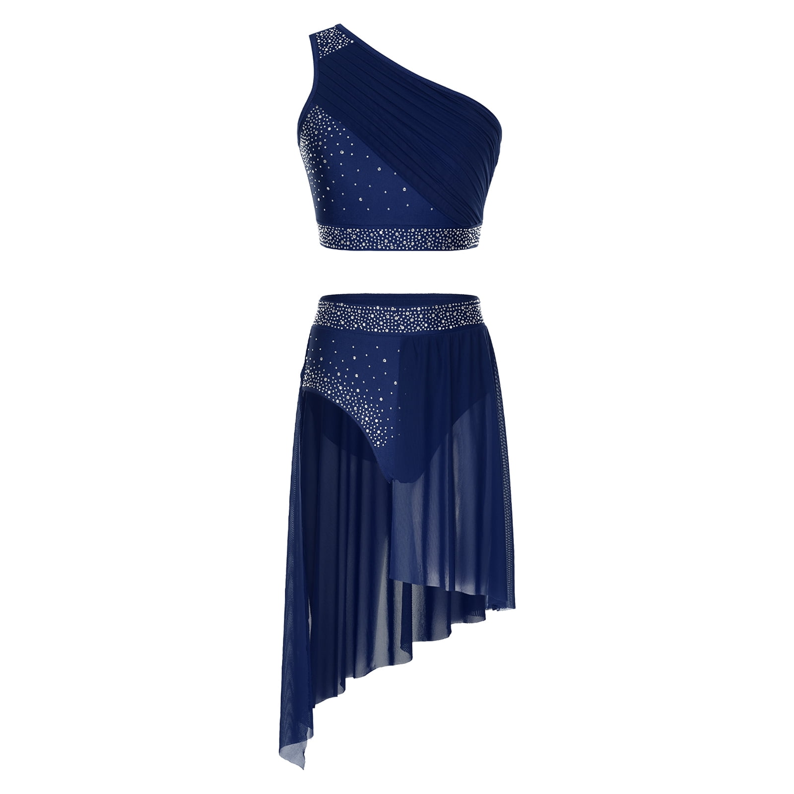 Alvivi Womens Rhinestones Lyrical Dance Costume Lady Samba Latin Dance ...