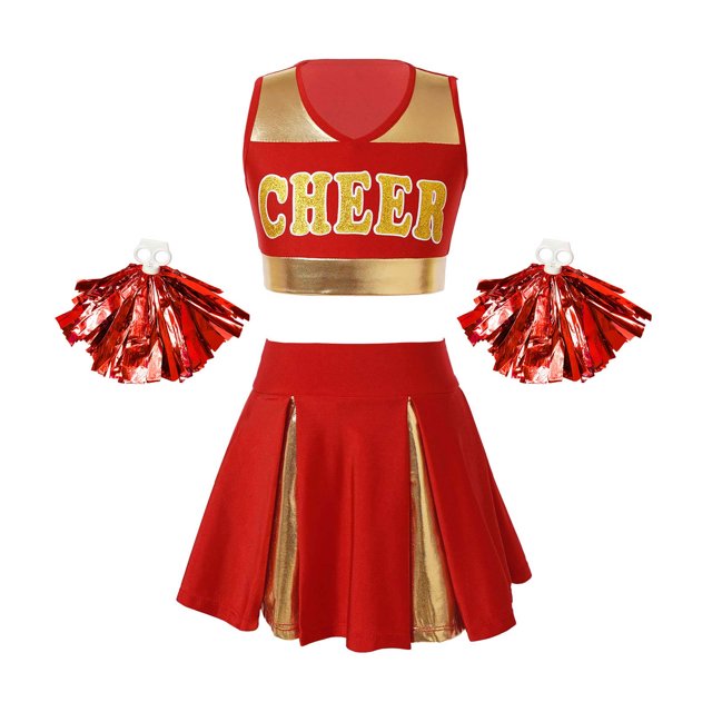 Alvivi Youth Schoolgirls Cheerleading Dance Costume Cheer Leader ...