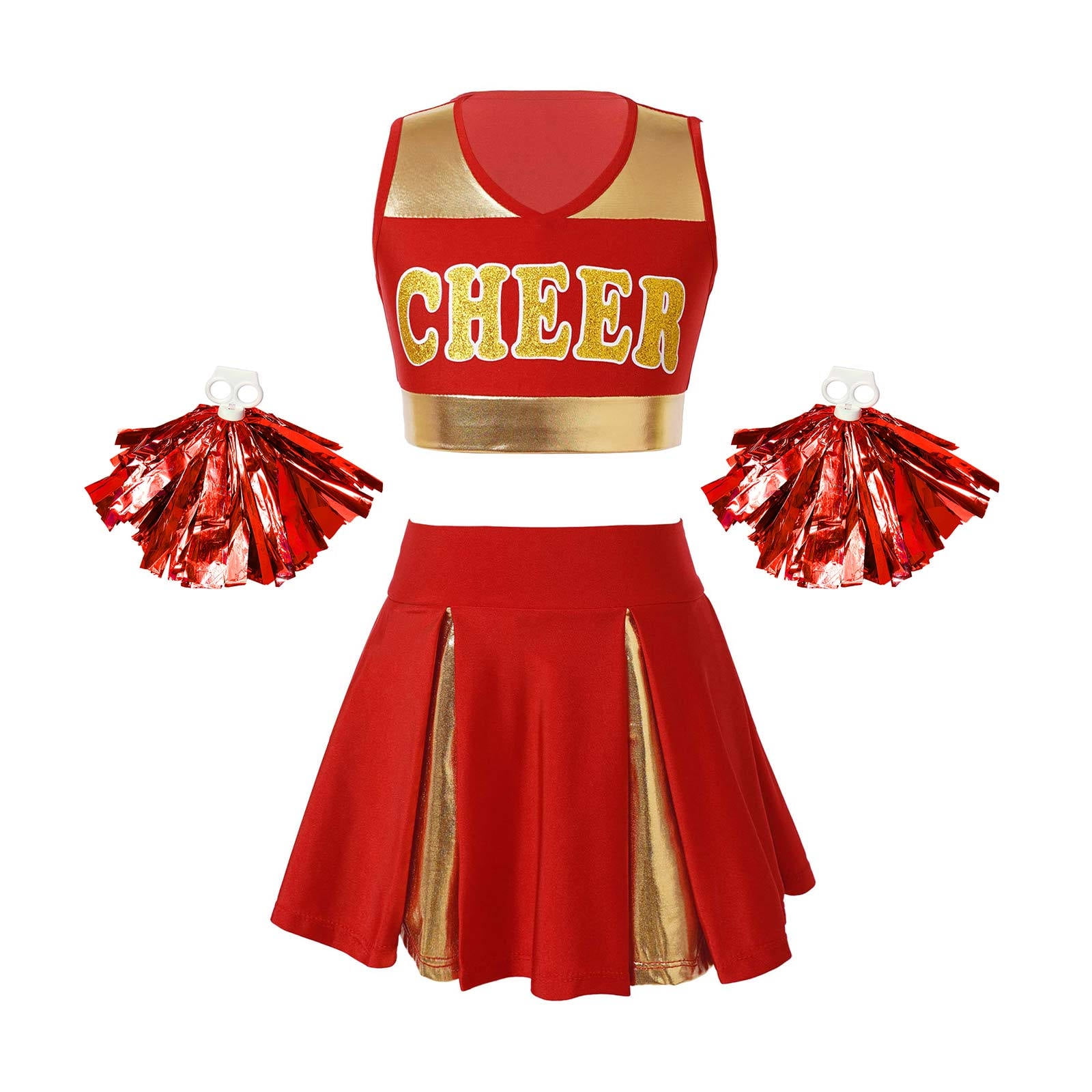 Alvivi Youth Schoolgirls Cheerleading Dance Costume Cheer Leader ...