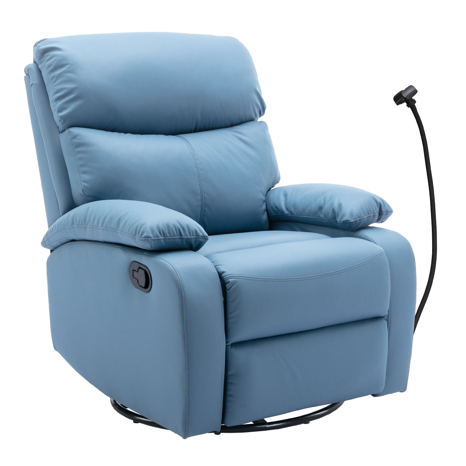 Alwalue Manual Swivel Glider Rocker Recliner Chair, Microfiber Fabric ...