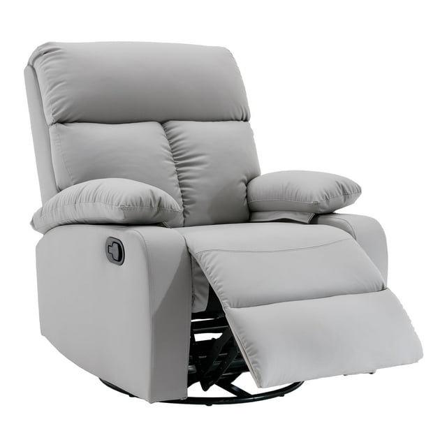 Alwalue Light Gray Swivel Rocker Recliner Chair with Adjustable ...