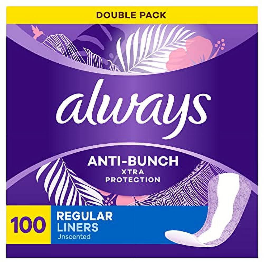 Always Panty Liners, Anti-Bunch Xtra Protection, Light Absorbency ...