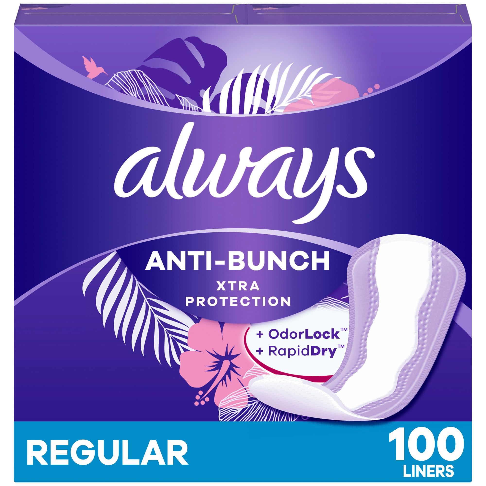 Always Anti-Bunch Xtra Protection, Panty Liners For Women, Light ...