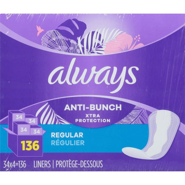 Always Anti-Bunch Xtra Protection, Panty Liners for Women, Regular ...