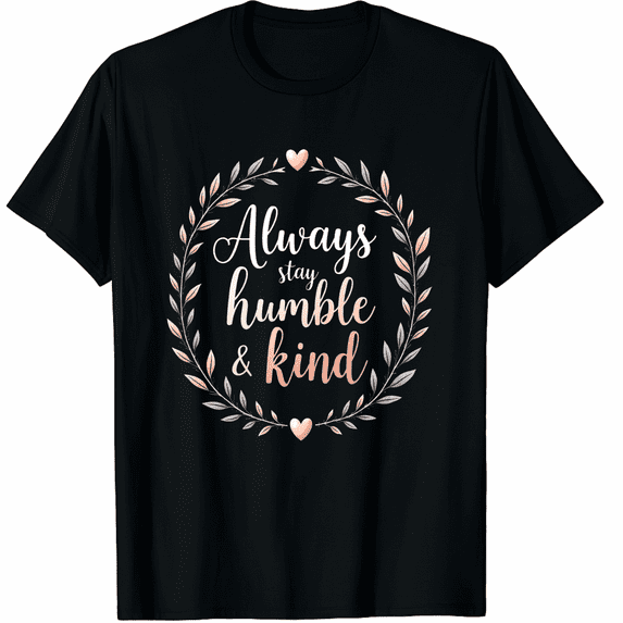 Always Be Humble and Kind Funny Graphic Black T-Shirt for Men and Women ...