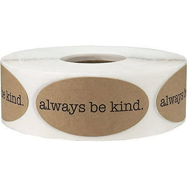Always Be Kind Motivational Saying Labels Natural Kraft 1 x 2 Inch Oval ...