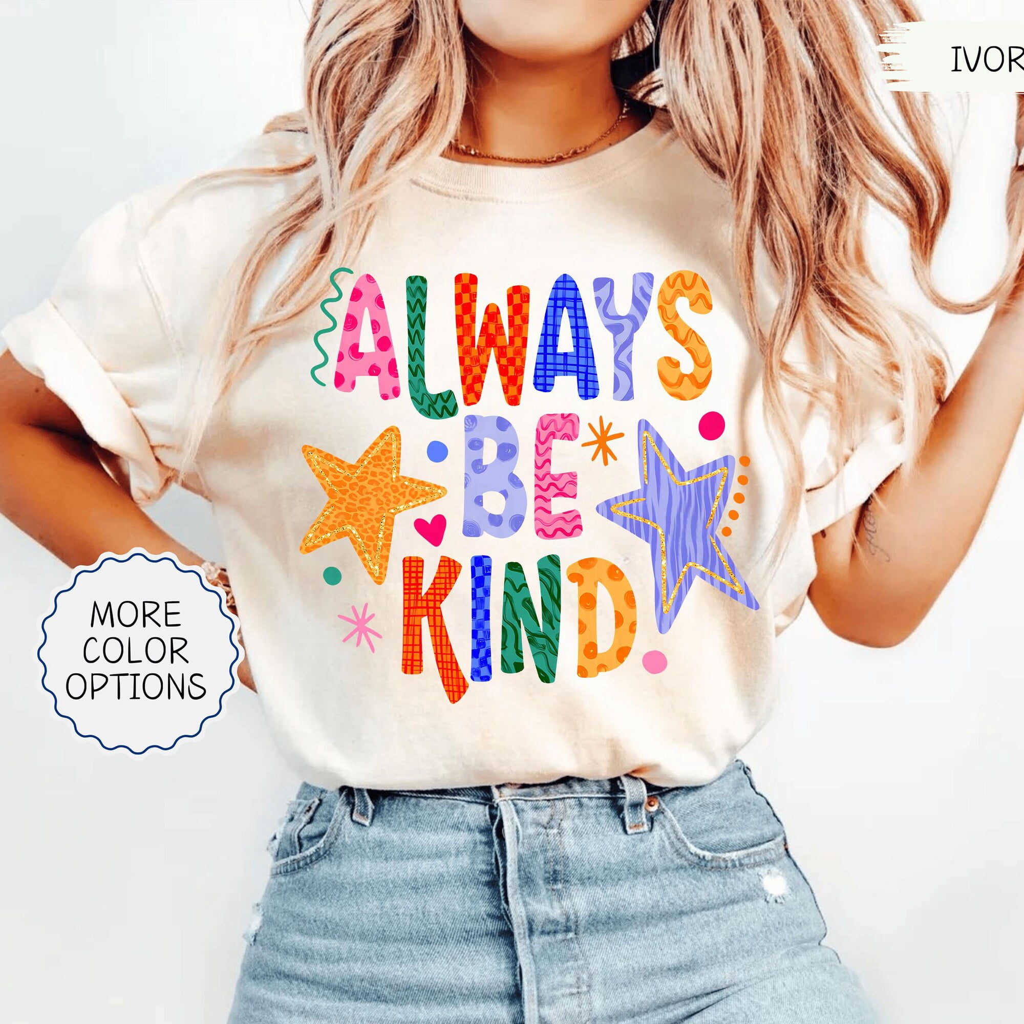 Always Be Kind Shirt Retro Kindness Tee Preppy Women Motivational Shirt ...
