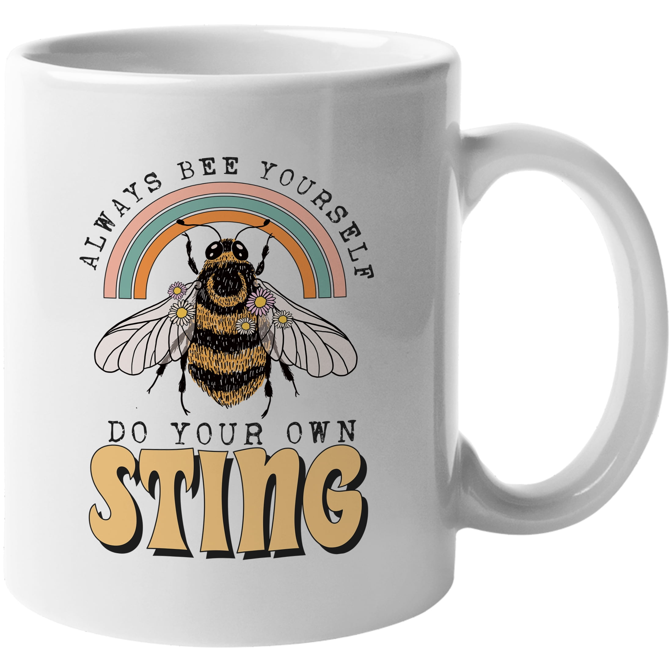 Always Bee Yourself, Do Your Own Sting Pun Quote with Rainbow & Honey ...