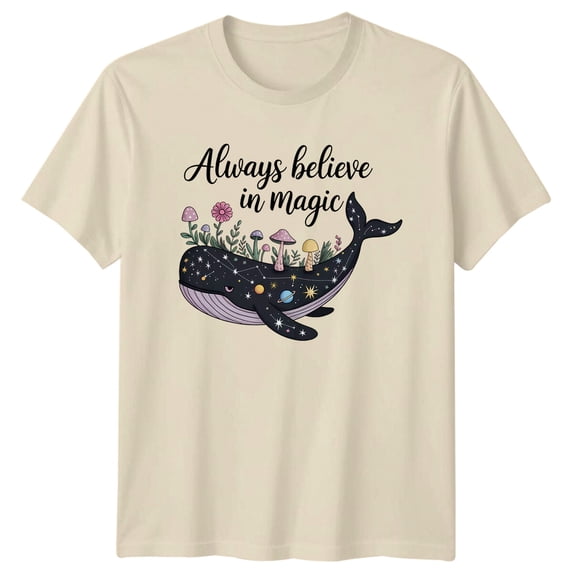 Always Believe In Magic Celestial Whale Boho T-Shirt - Walmart.com