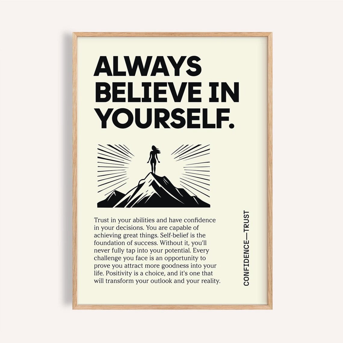 Always Believe In Yourself Modern Office Typography Poster Art Unframed ...