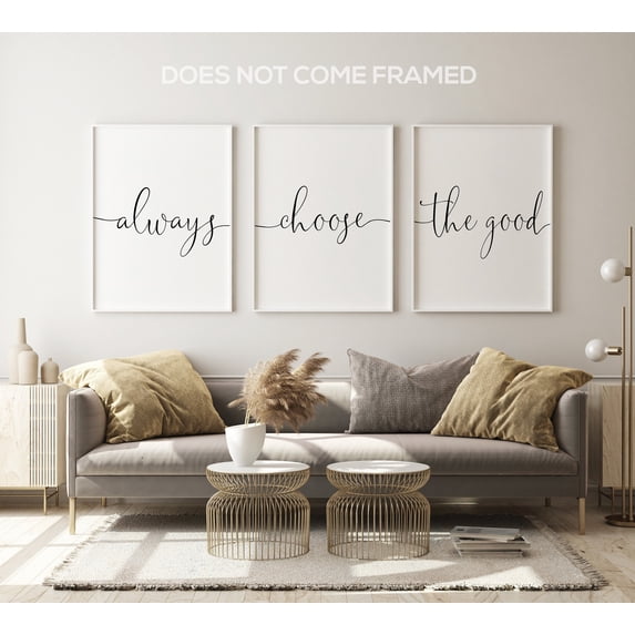 Always Choose The Good Poster Prints Minimalist Wall Art Decor Set 3 ...