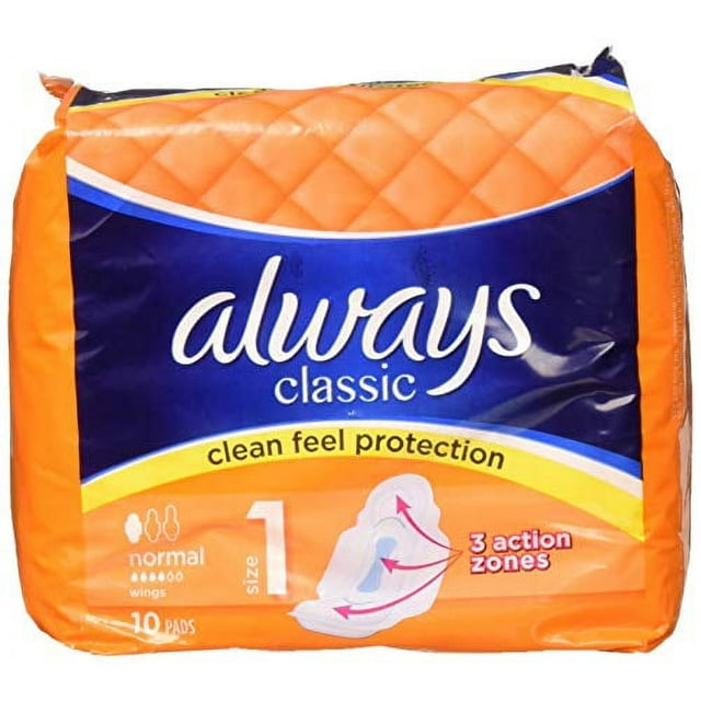Always Classic Clean Feel Protection 10 Normal Pads - Walmart.com