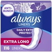 Always Daily Extra Protect Panty Liners, Extra Long Length, Unscented ...