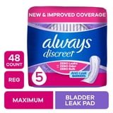 Always Discreet Pads, Maximum Absorbency, Regular 48 Count HSA/FSA ...