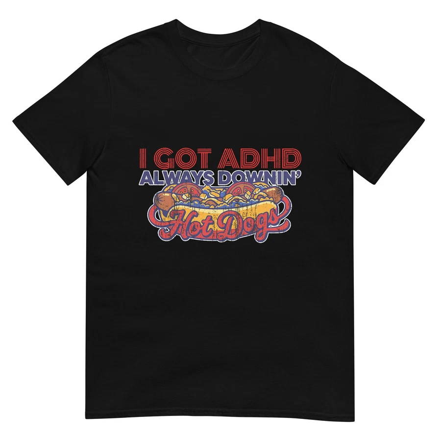 Always Downing Hot Dogs Vintage Humor Graphic Tee Short Sleeve Apparel ...