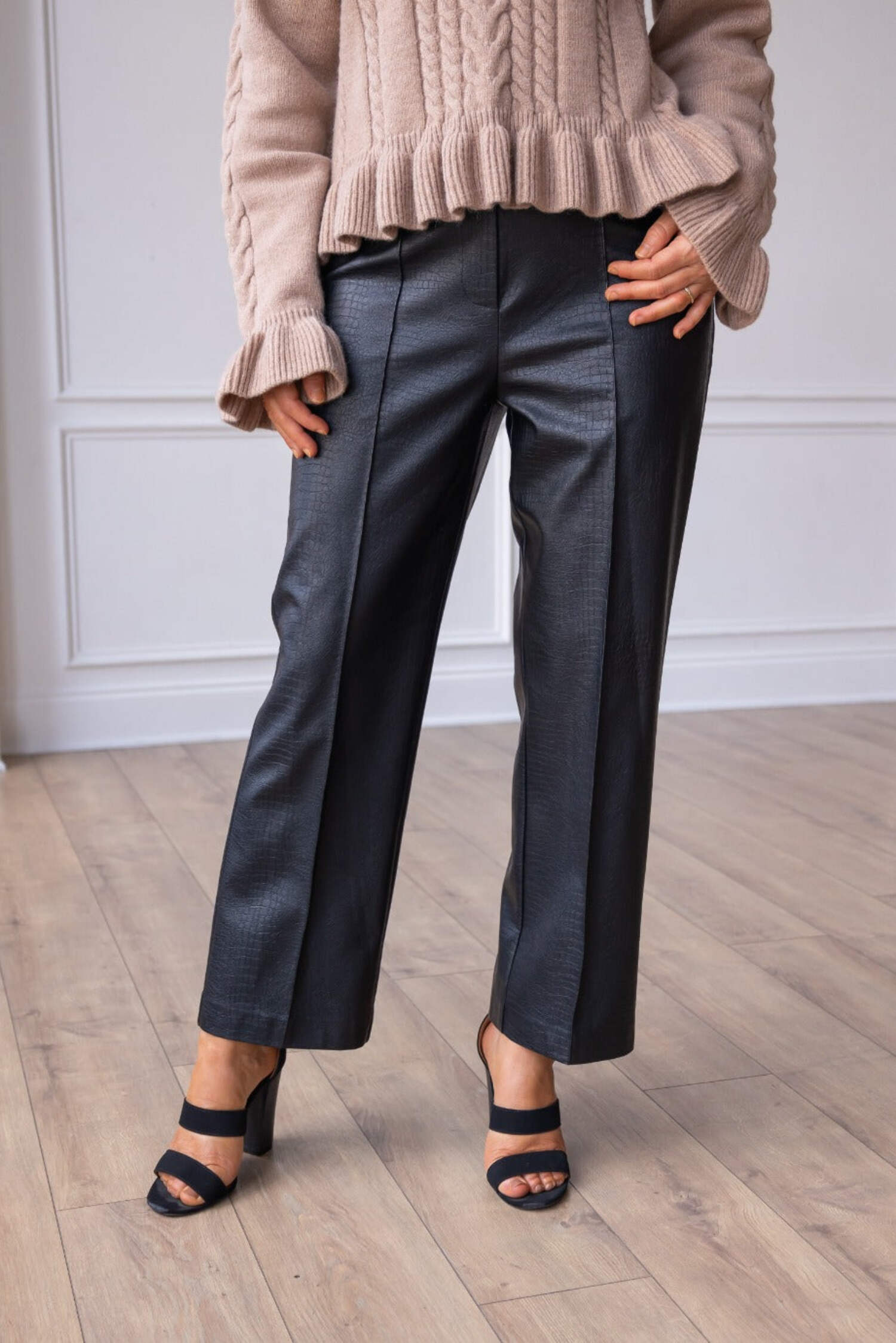 Always Edgy Black Snake Print Leather Pants - Walmart.com