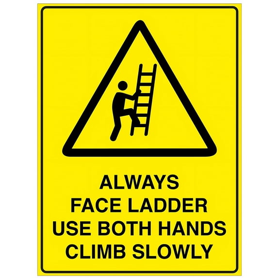 Always FACE Ladder Safety Sign - 8"x12" Workplace Metal Tin Sign, Use ...