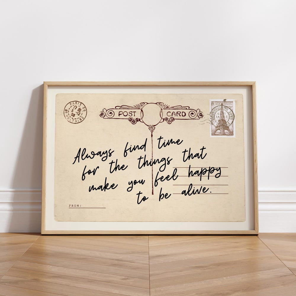 Always Find Time Positive Affirmation Poster: French Vintage Postprint ...
