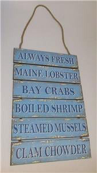 Always Fresh Lobster Crabs Mussels Seafood Painted Wall Plaque 20.25 ...